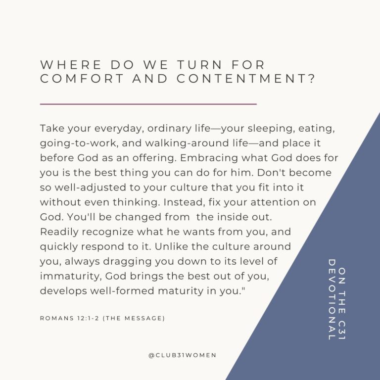 Where Do We Turn For Comfort? - Club31Women